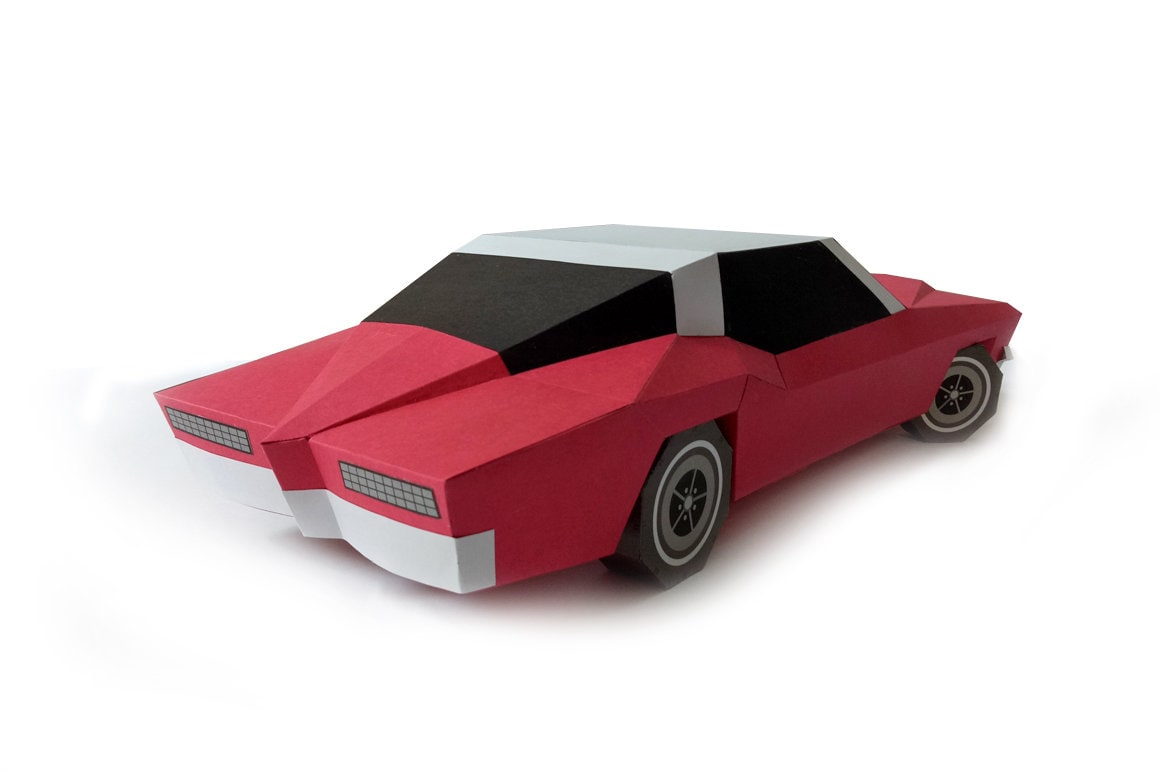 DIY Papercraft Car Model, 3D Low Poly Template (pdf, Dxf, Png, Jpg) - Etsy