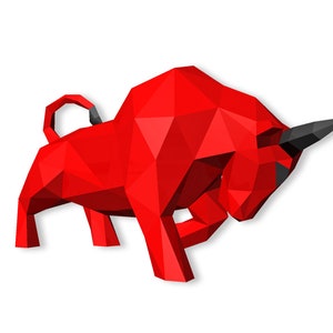 DIY Bull Sculpture,lowpoly Bull,angry Bull,papercraft Bull Model ...