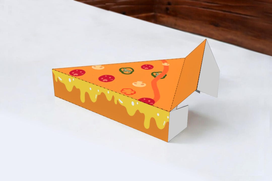 DIY Papercraft Pizza Favor Box, Pizza Slice Box, Pizza Box, Pizza ...