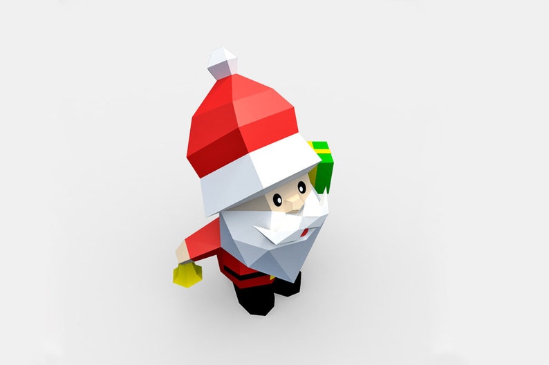 DIY Papercraft Santa Claus Sculpture, Christmas Decor (pdf, Png, Dxf ...