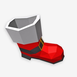 DIY Papercraft Santa Boots, Christmas Shoe Favor, Christmas Party ...