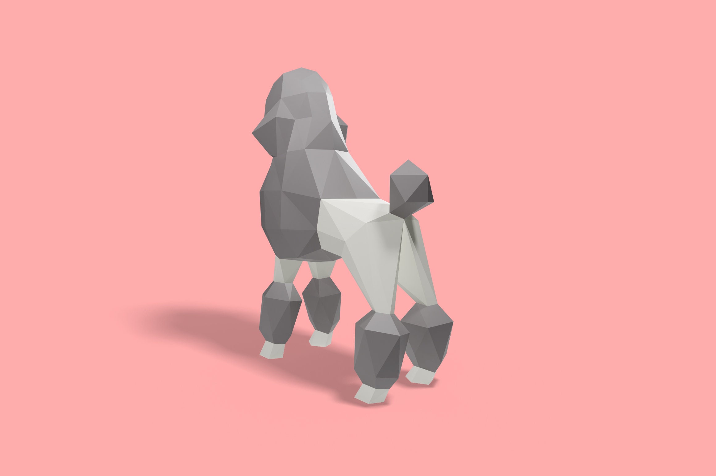 DIY Papercraft Poodle Puppylowpoly Poodle Dog 3d - Etsy