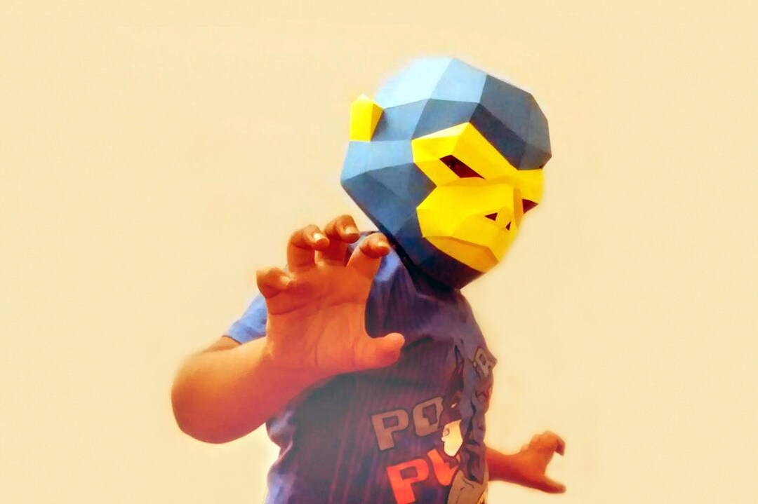 Monkey Mask, Monkey Head, DIY Papercrafts, Paper Mask, 3d Trophy, Wall ...