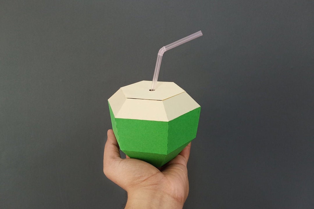 DIY Papercraft Coconut Favor, Tropical Party Decor (pdf, Eps, Dxf) - Etsy