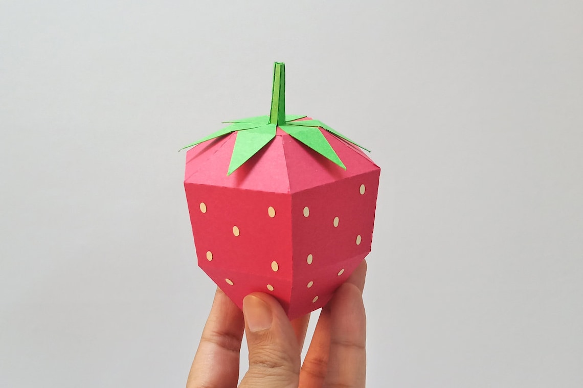DIY Papercraft Strawberrypapercraft Fruitpaper Toyparty - Etsy