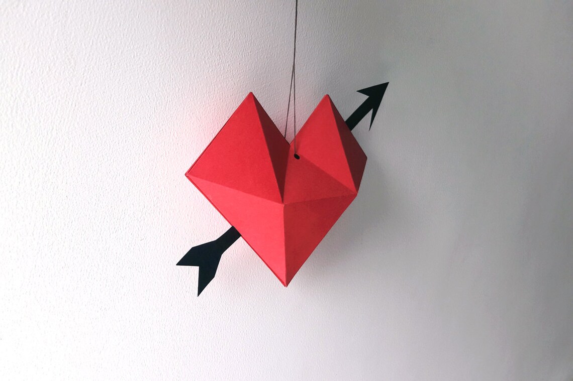 DIY Papercraft Heart Danglervalentine's Dayheart With - Etsy