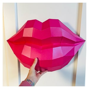 DIY Papercraft Lips Wall Decor,3d Papercraft Lips, Bachelorette Party ...