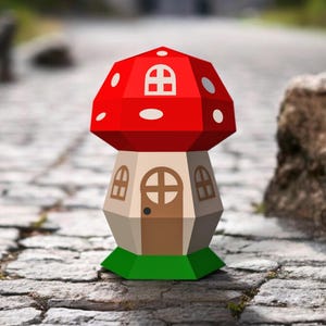 DIY Papercraft Mushroom Favor, Mushroom Decor, Mushroom House Favor ...
