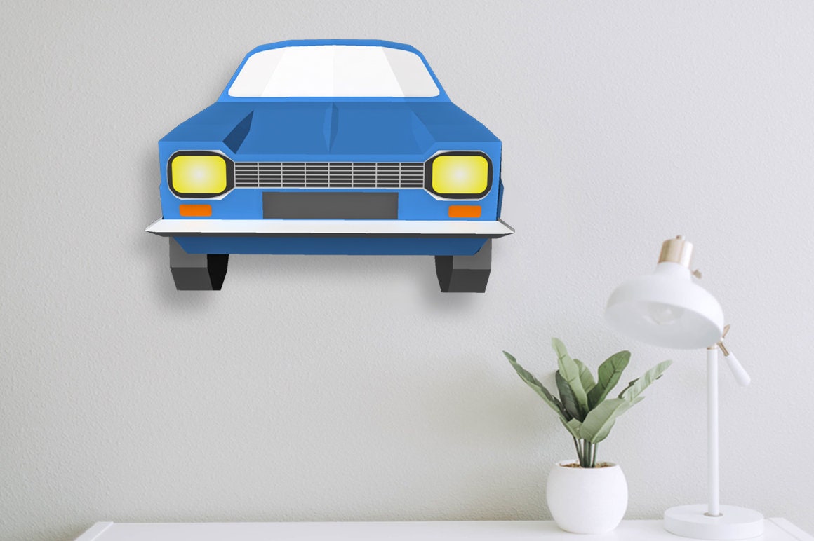 DIY Papercraft Car Front Wall Decorwall Mount3d Wall - Etsy