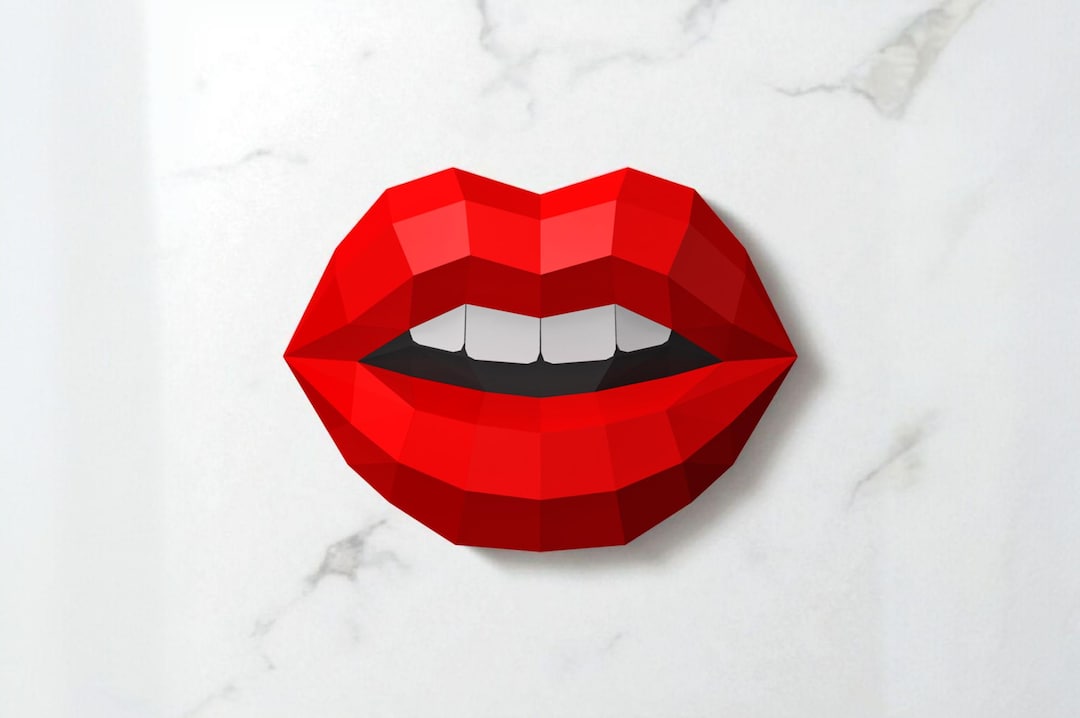 Papercraft Lips Wall Decor, Party Decoration (digital Files) - Etsy