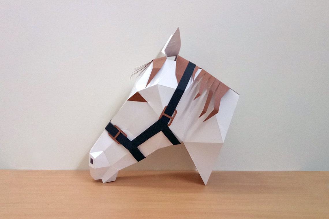 3D Papercraft Horse Trophy, Lowpoly Sculpture (PDF Pattern) - Etsy Canada