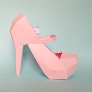 DIY Paper Model, High Heel Shoe, 3d Papercraft, Instant Digital ...