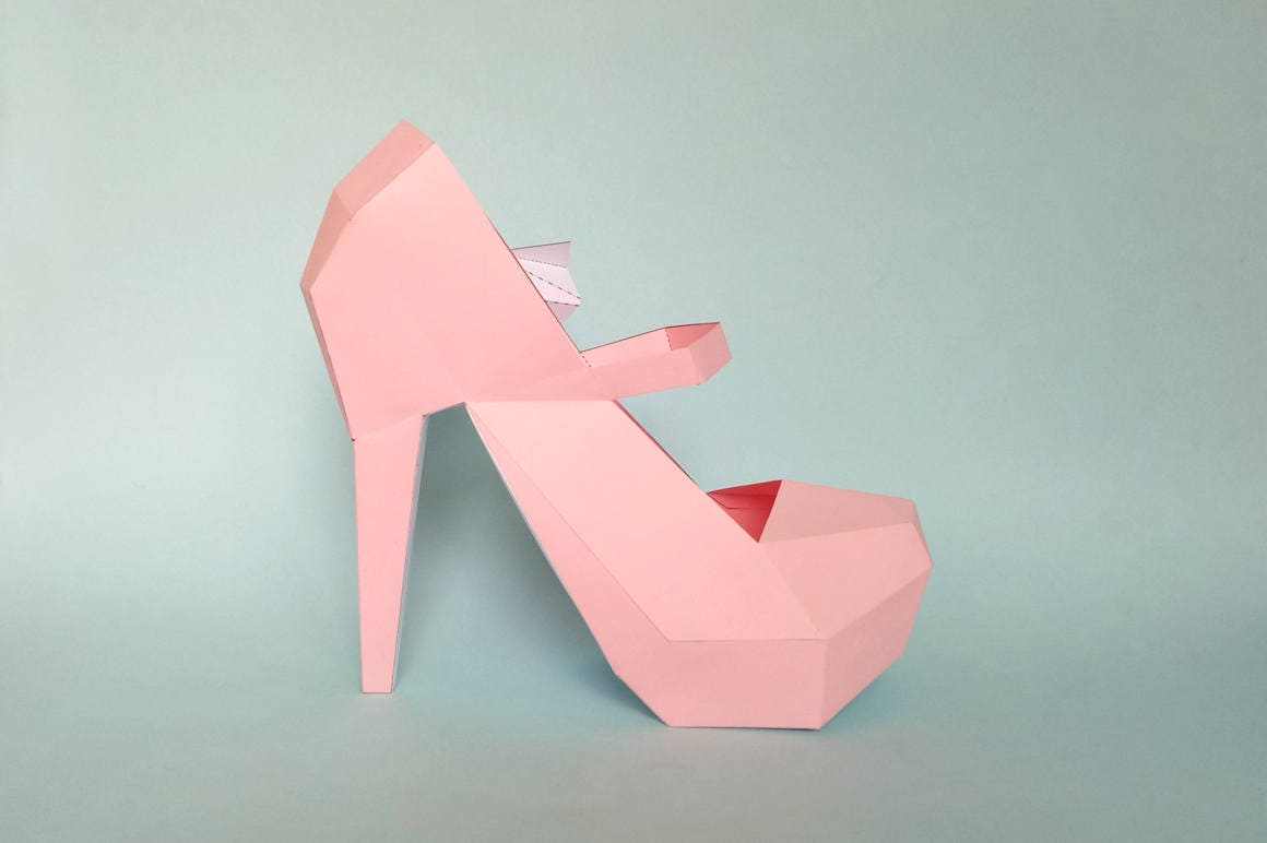 DIY Paper Model High Heel Shoe 3d Papercraft Instant - Etsy Canada