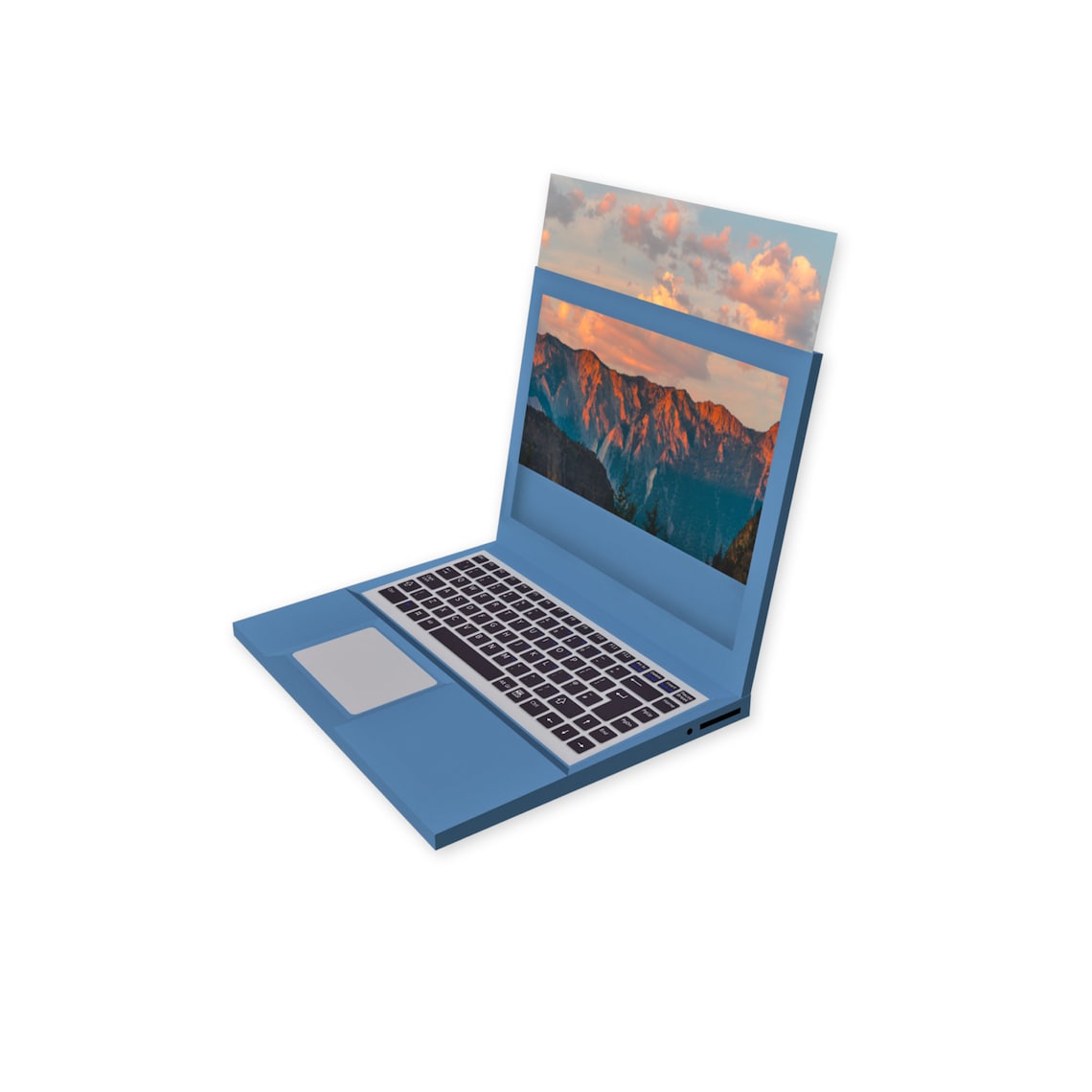 DIY Papercraft Laptop Model, Printable 3D Template (pdf, Eps, Dxf, Png ...
