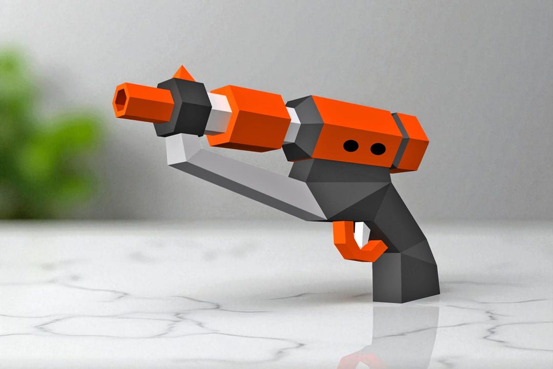 DIY Papercraft Sci Fi Gun, Papercraft Gun, Toy Gun, Papercraft Revolver ...
