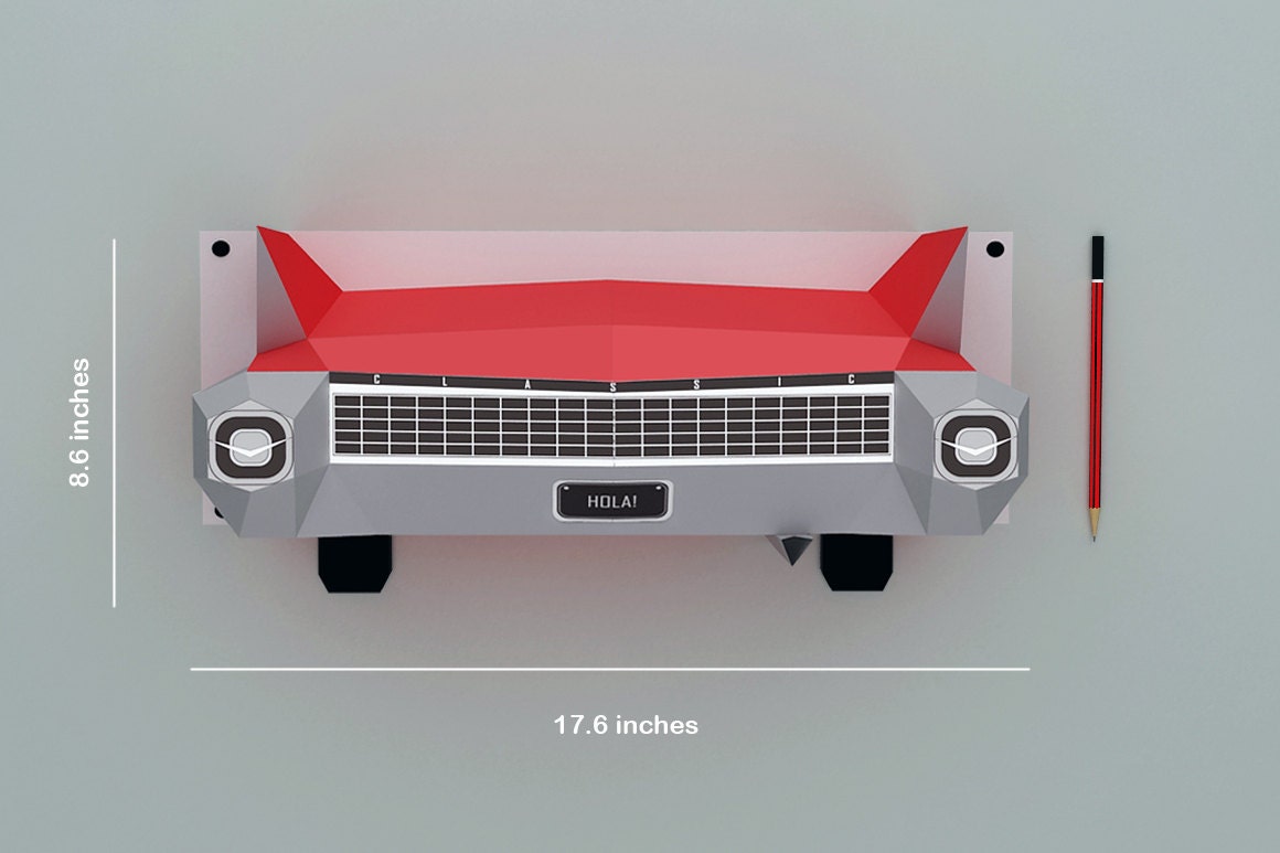 DIY Papercraft Car Wall Mount, Printable 3D Model (PDF) - Etsy