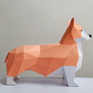 DIY Corgi Dog Papercraft Sculpture,paper Toy,party Decoration,nursery ...