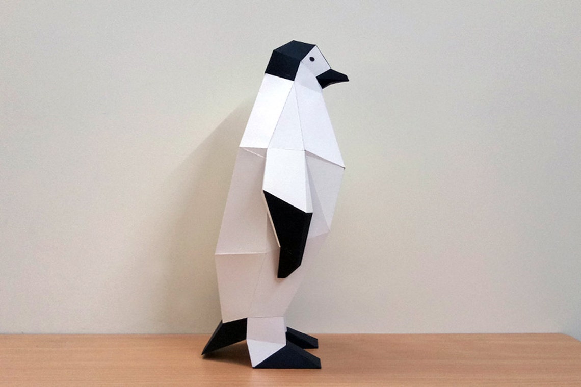 DIY Penguin Papercraftpenguin Sculpturelowpoly - Etsy