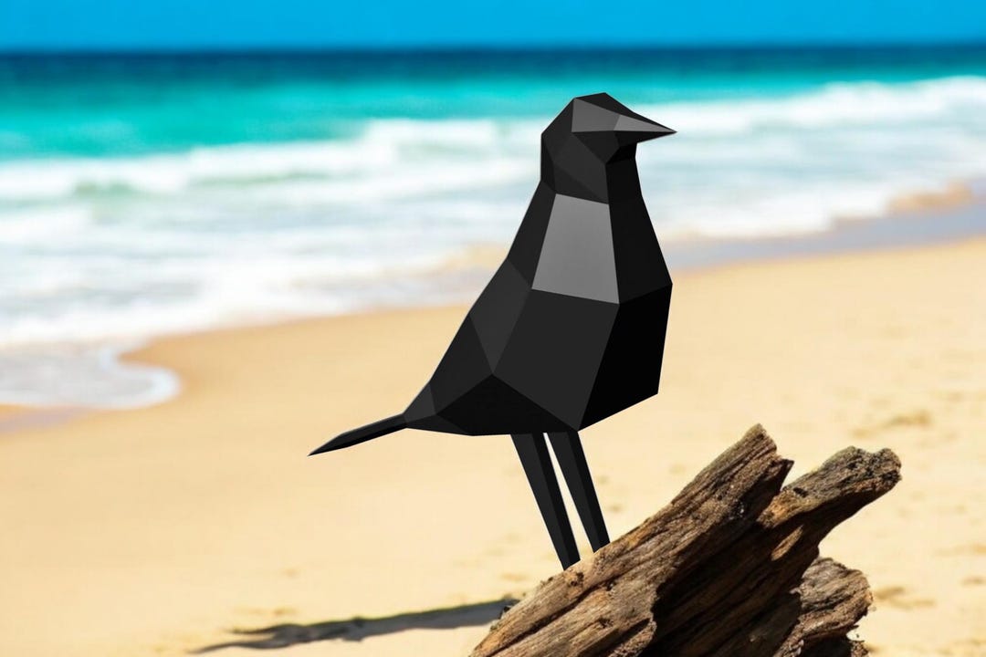 DIY Papercraft Raven Crow Png, Raven Pattern , Halloween Raven Print ...