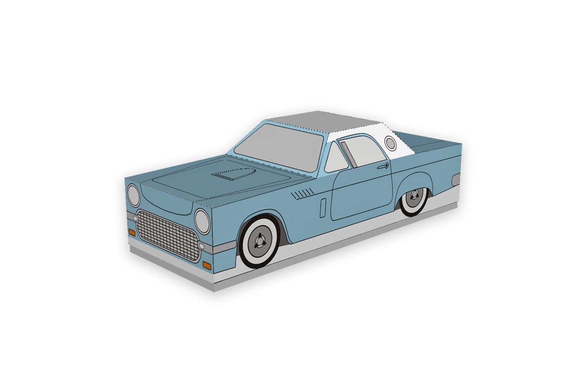 DIY Printable Vintage Car Favor Box (PDF Pattern) - Etsy