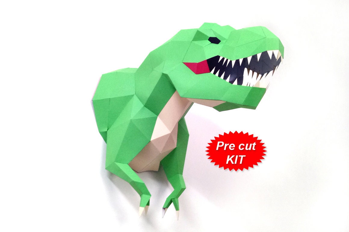 DIY Papercraft Dinosaur Trophypapercraft Tyrannosauruspre - Etsy
