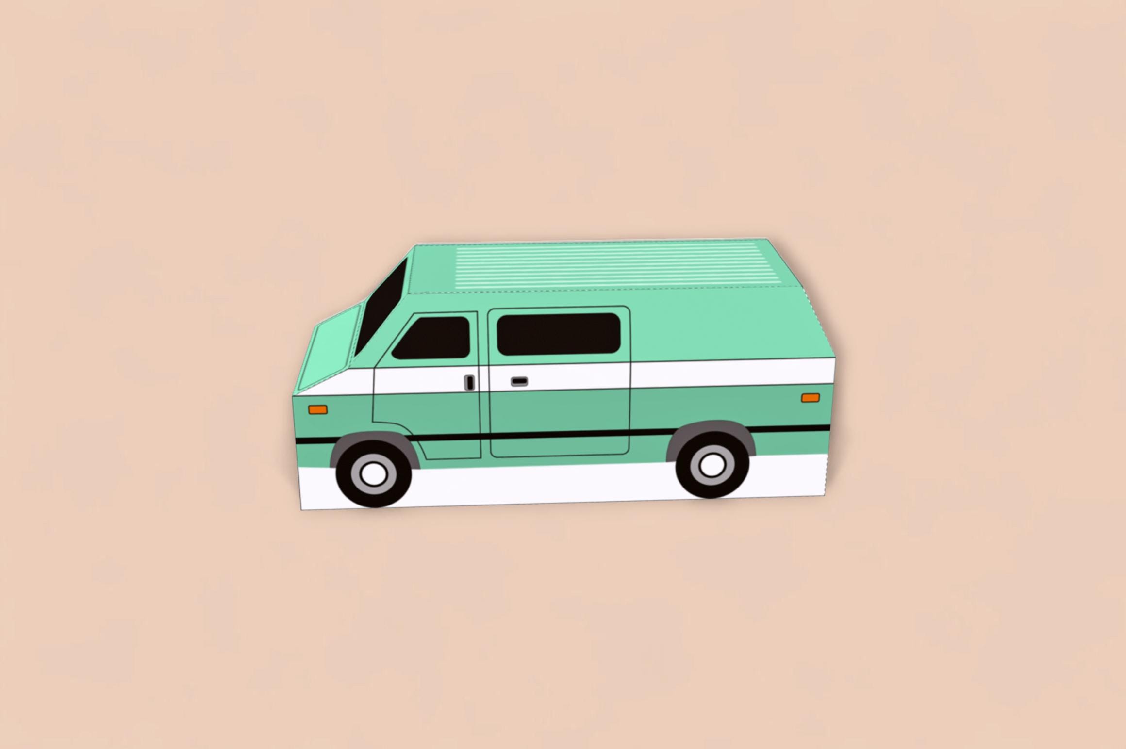 DIY Papercraft RV Camper Van Favor Box (digital Files) - Etsy