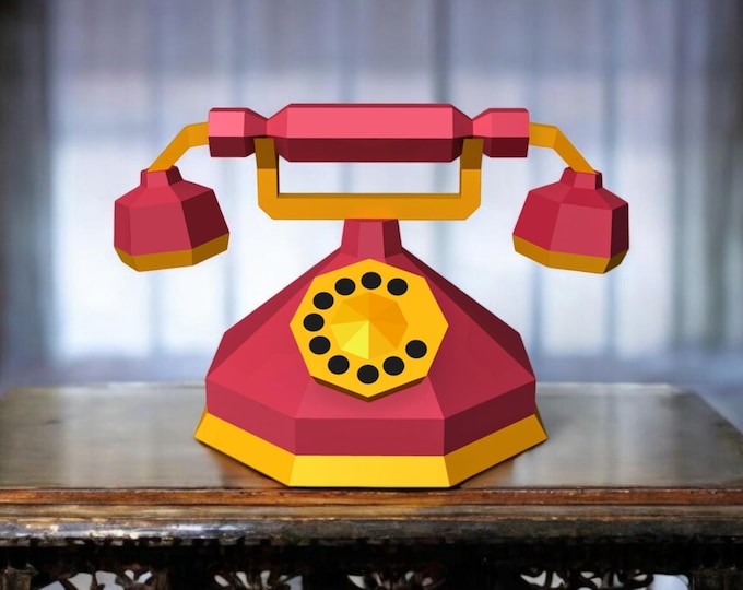 Telefon w stylu retro z papieru DIY | Pobierz natychmiast | Do druku ...