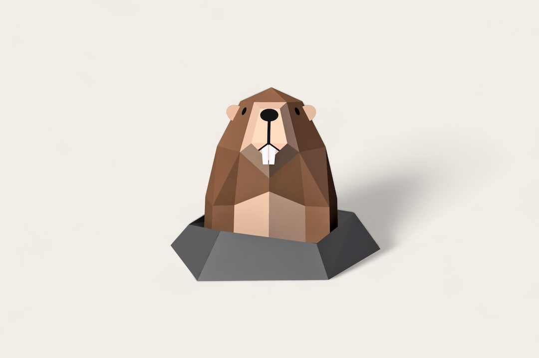 DIY Groundhog Day Png, Groundhog Day Gifts, Papercraft Groundhog ...