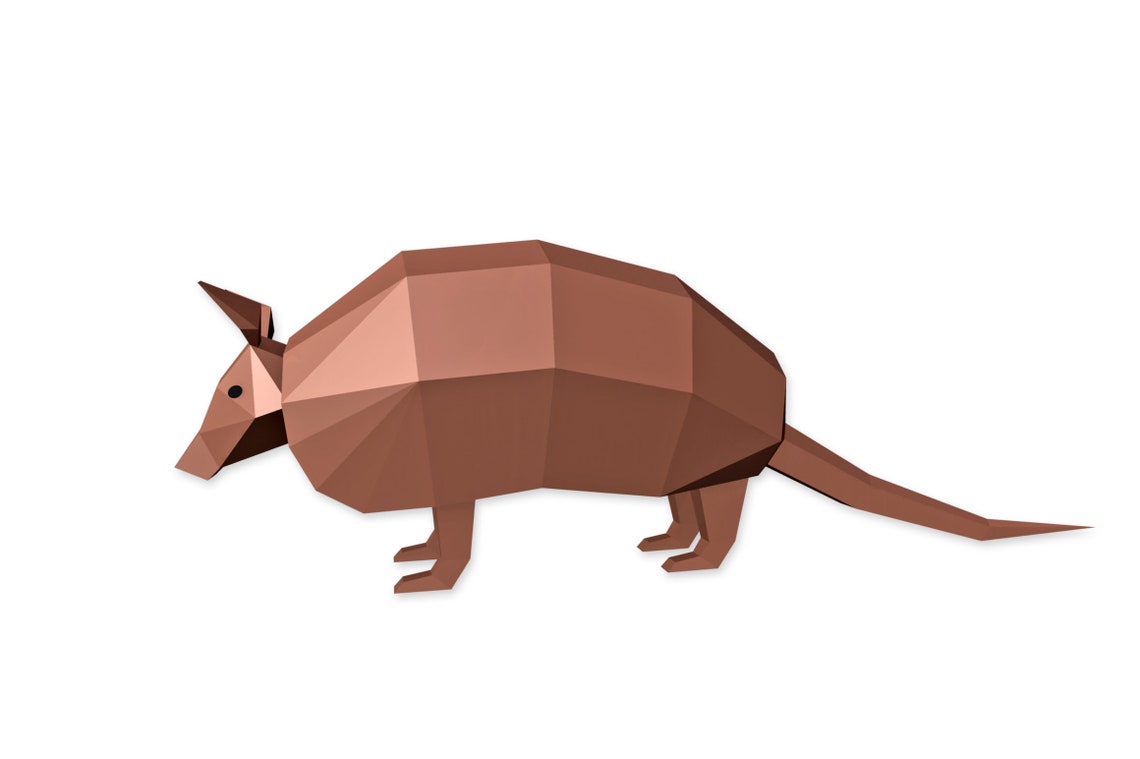 DIY Papercraft Armadillo, Low Poly 3D Model (pdf, Eps, Dxf, Png) - Etsy
