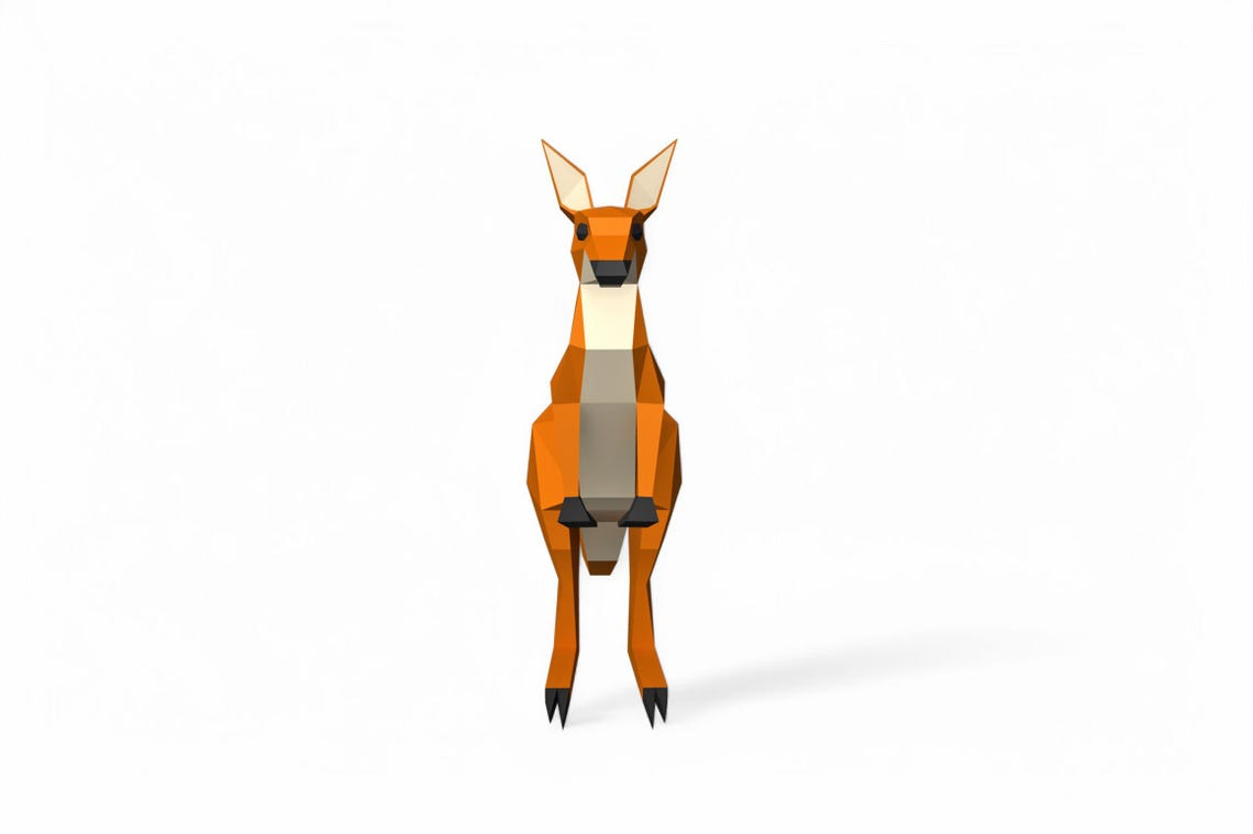 DIY Papercraft Kangaroo Model, 3d Kangaroo Model, Kangaroo 3d Model ...