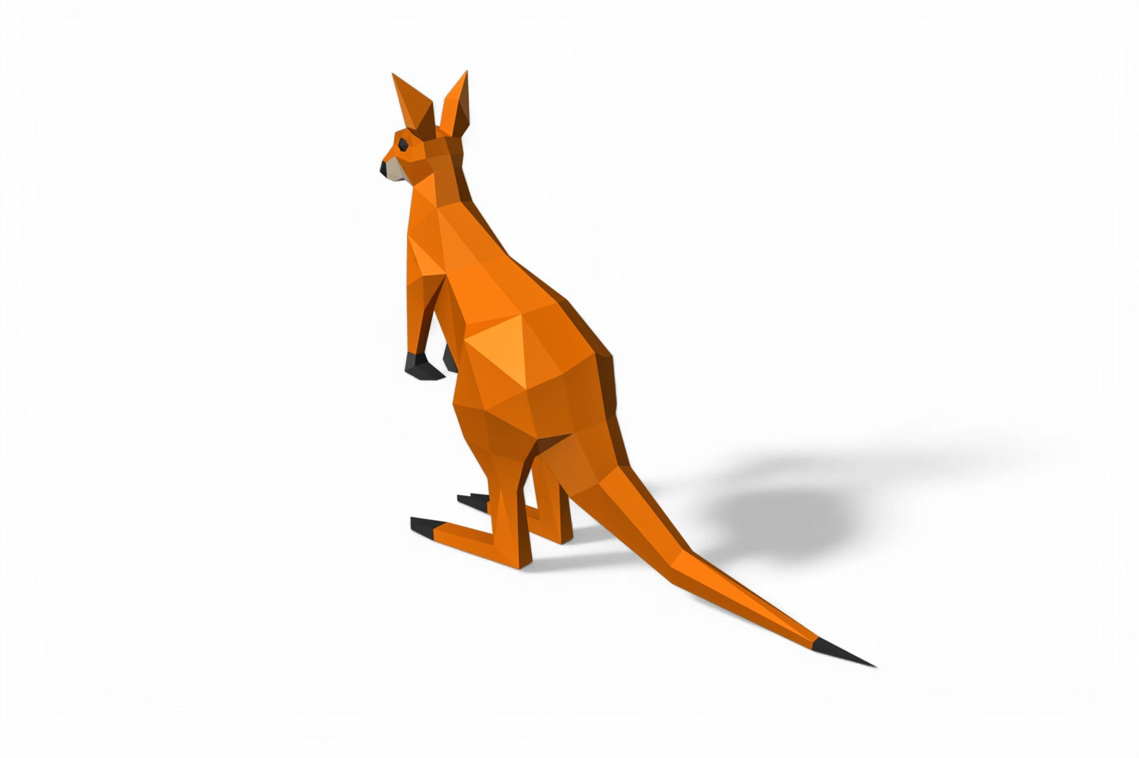 DIY Papercraft Kangaroo Model, 3d Kangaroo Model, Kangaroo 3d Model ...