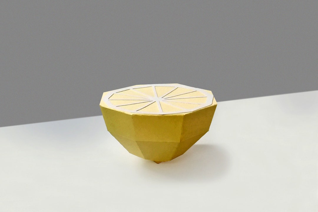 DIY Papercraft Sliced Lemon,low Poly Lemon,3d Papercraft Lime,citrus ...