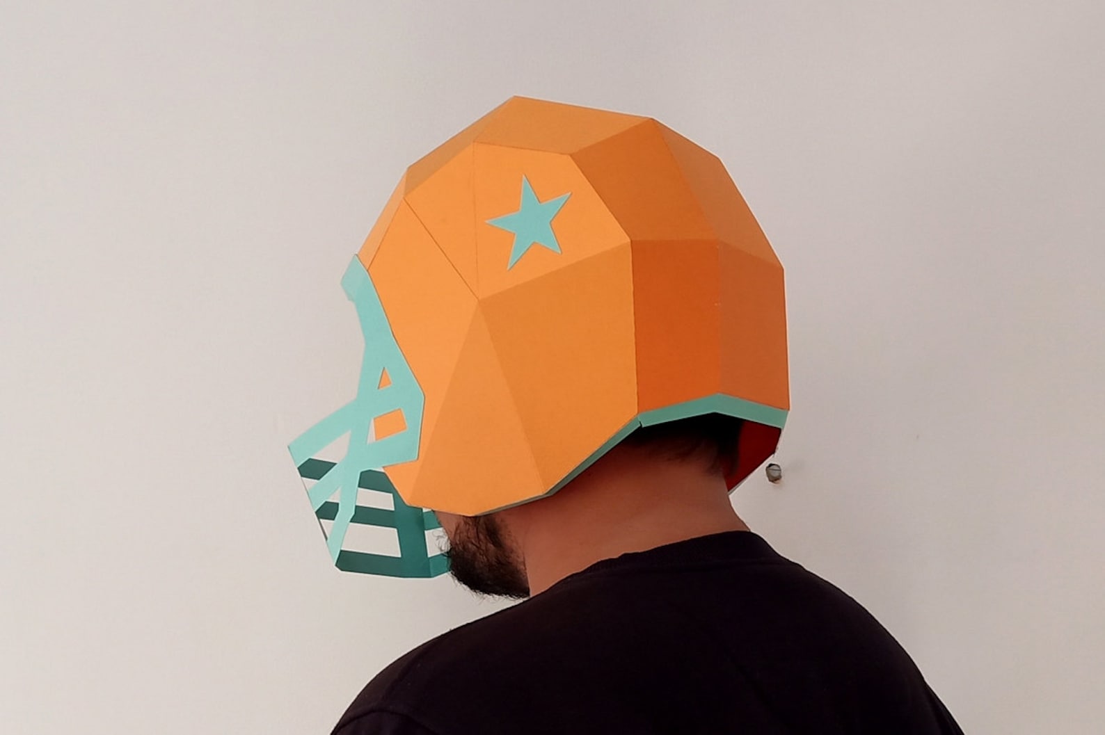 Football Helmet Papercraft, Lowpoly Sports Helmet, Party Props (PDF ...