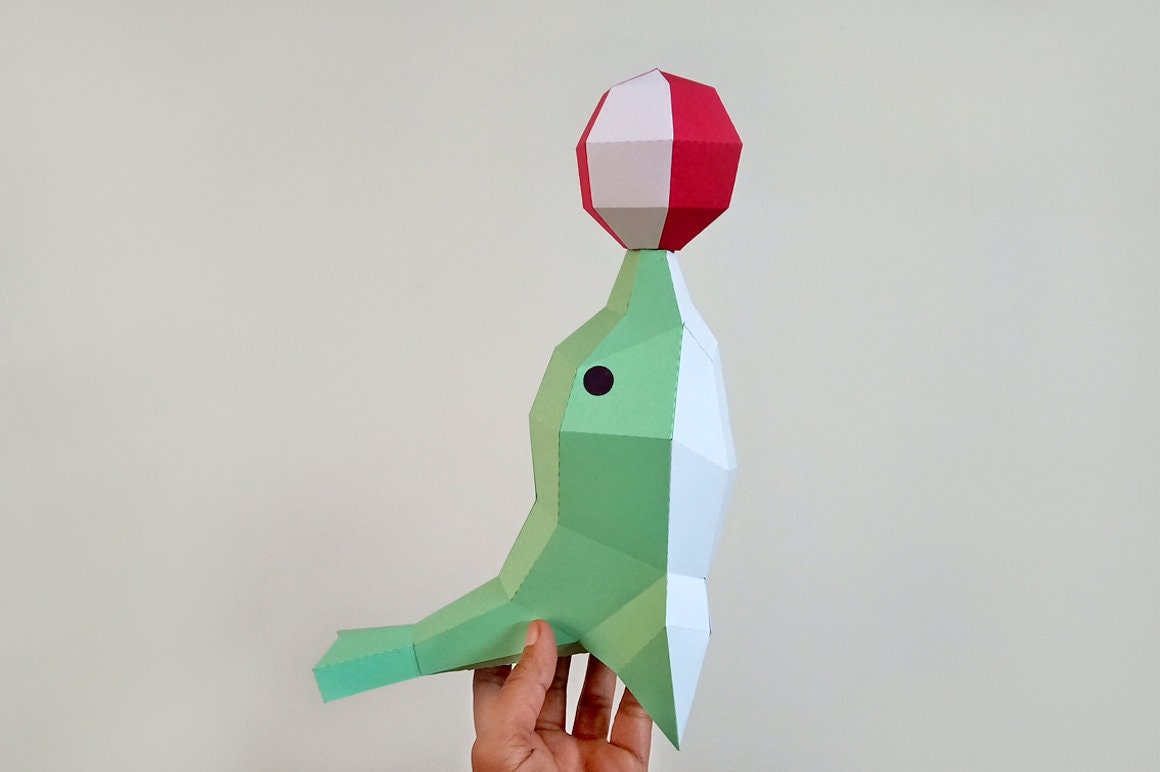 DIY Papercraft DolphinDolphin with ballPaper Koifish | Etsy