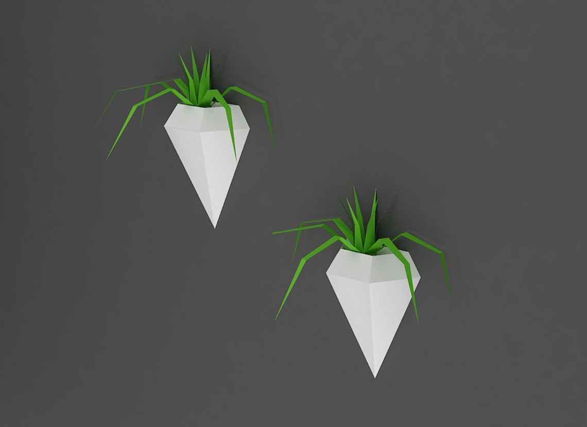 DIY Wall Mount Diamond Planterwall Decorationplanterspaper - Etsy