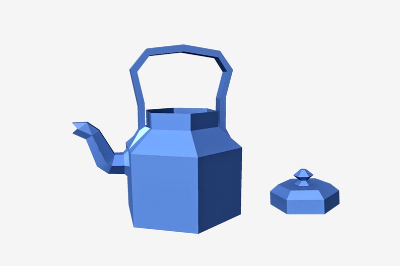 DIY Papercraft Tea Kettlelowpoly Kettle Favourkettle | Etsy