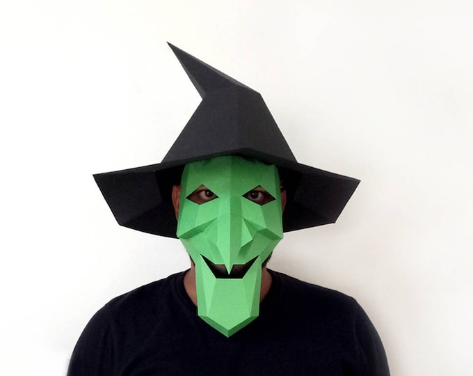 Papercraft Witch Hat, Skull Mask Halloween Paper Craft PDF, SVG ...