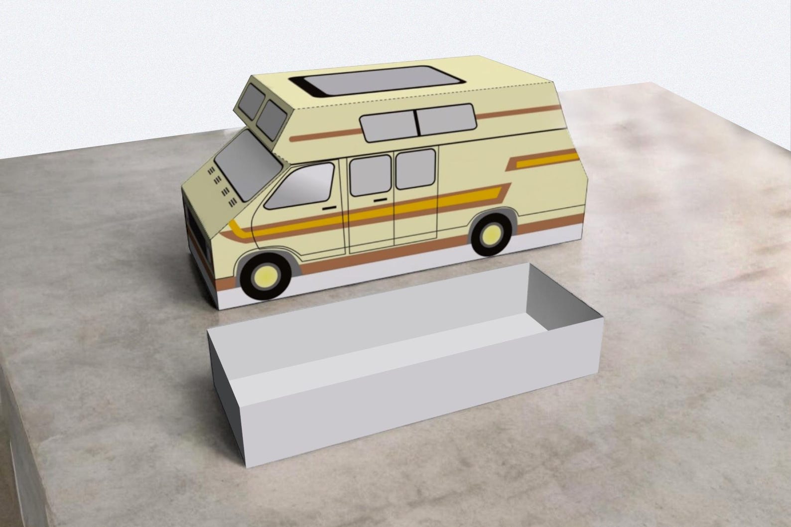 DIY Papercraft RV Camper Favor, Caravan RV Camping Van, Caravan Gifts ...