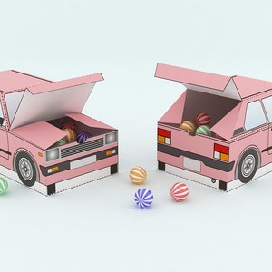 DIY Printable Car Favor Box,papercraft,instant Digital Download, Paper ...