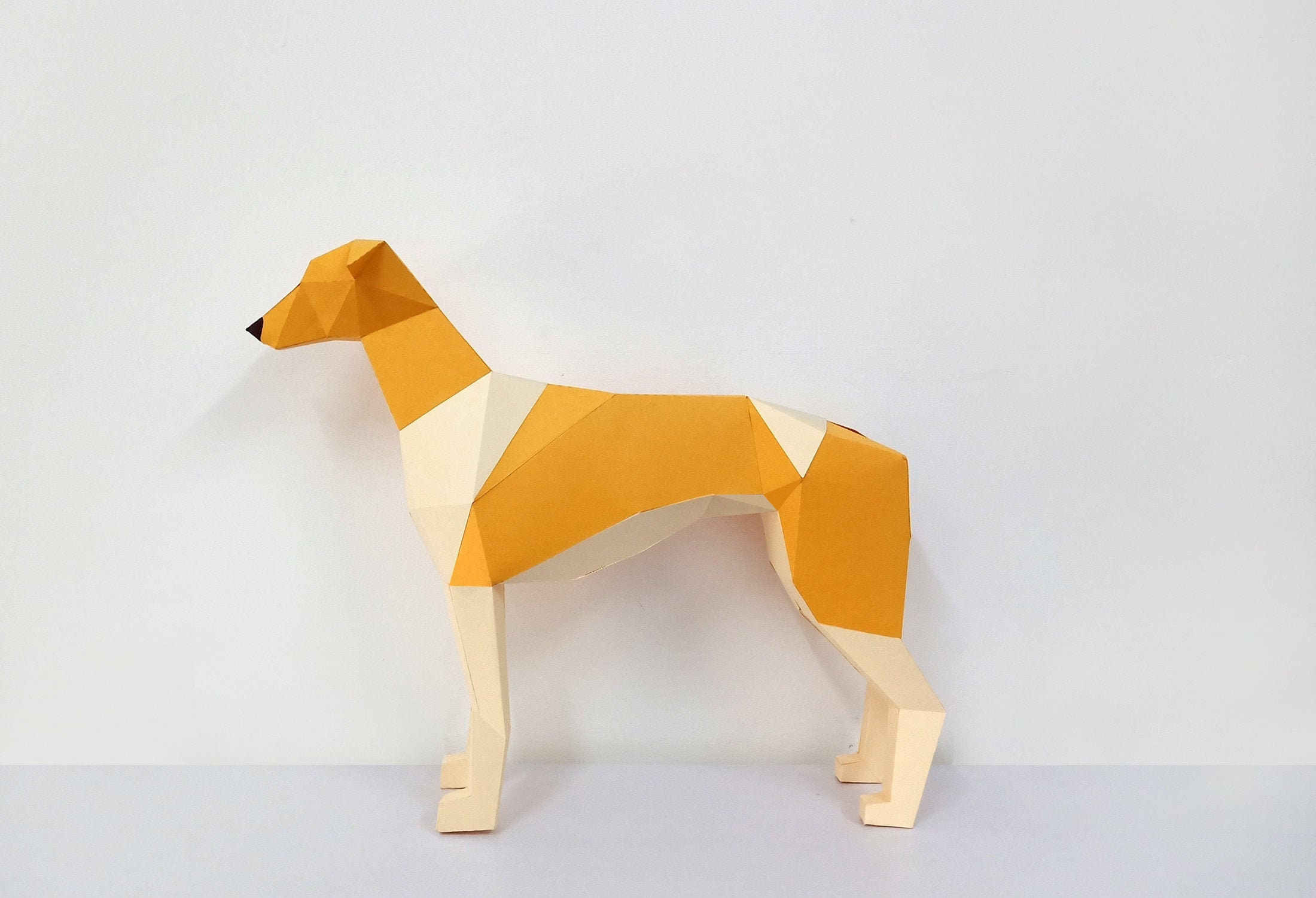 DIY Papercraft Greyhound Dog Sculpture,3d Papercraft Templates,lowpoly ...