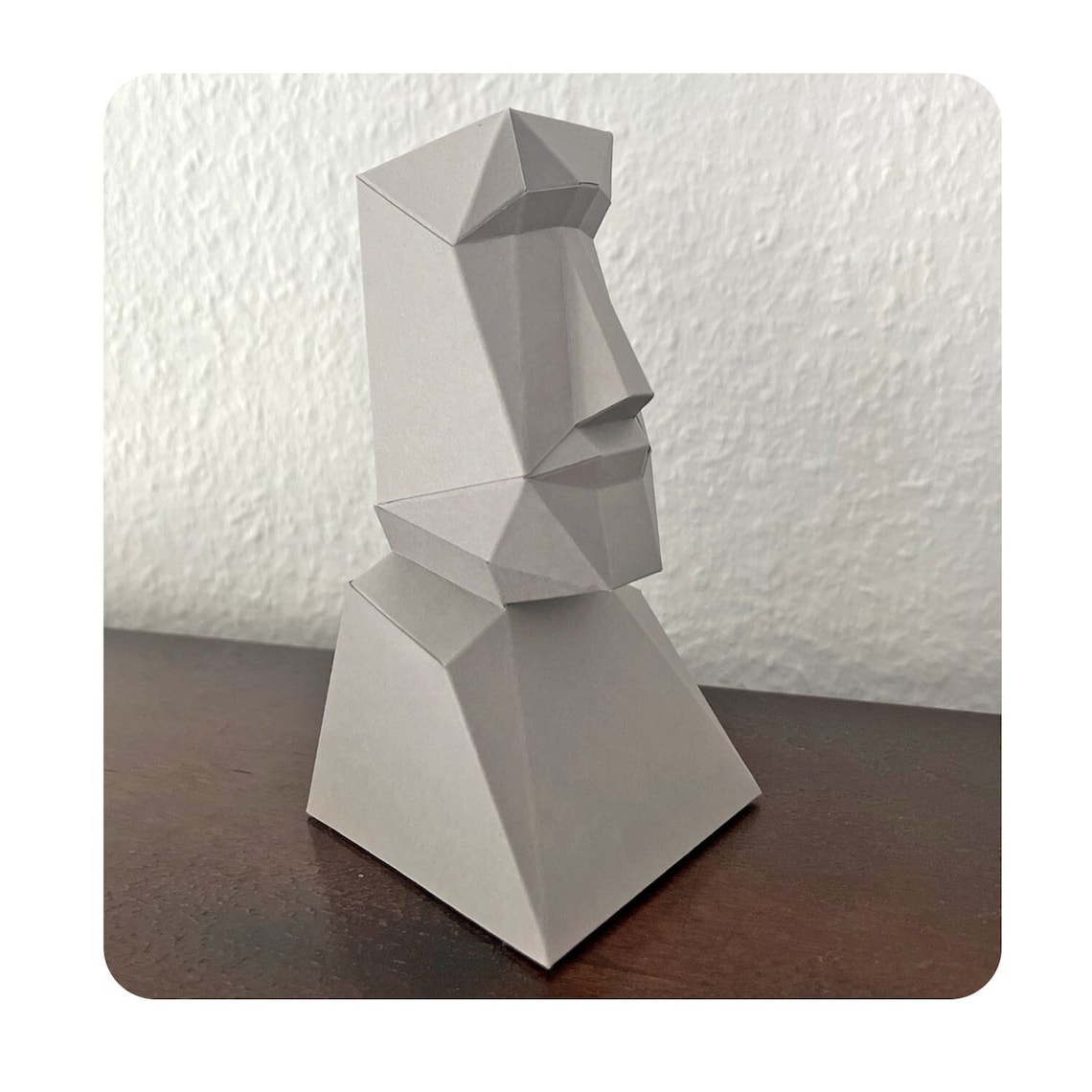 DIY Papercraft Moai Statue, Low Poly Sculpture (pdf, Eps, Dxf, Jpg, Png ...