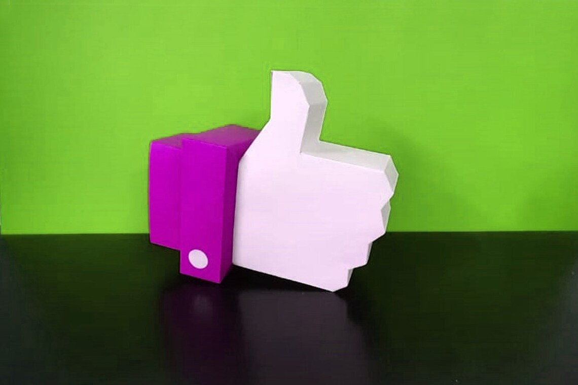 DIY Papercraft Thumbs up Sign, 3D Hand Gesture (pdf, Dxf, Png) - Etsy