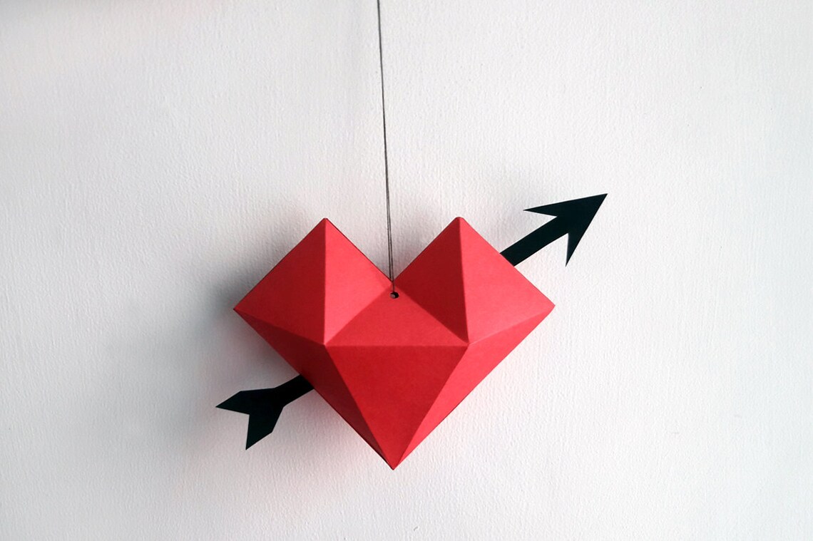 DIY Papercraft Heart Danglervalentine's Dayheart With - Etsy