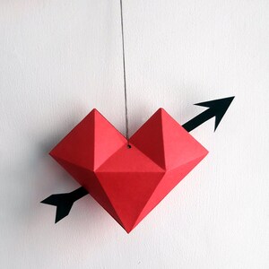 DIY Papercraft Heart Dangler,valentine's Day,heart With Arrow,paper ...