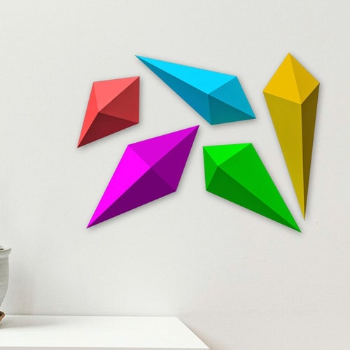 DIY 3D Papercraft Crystals Printable Template Set - Etsy Australia