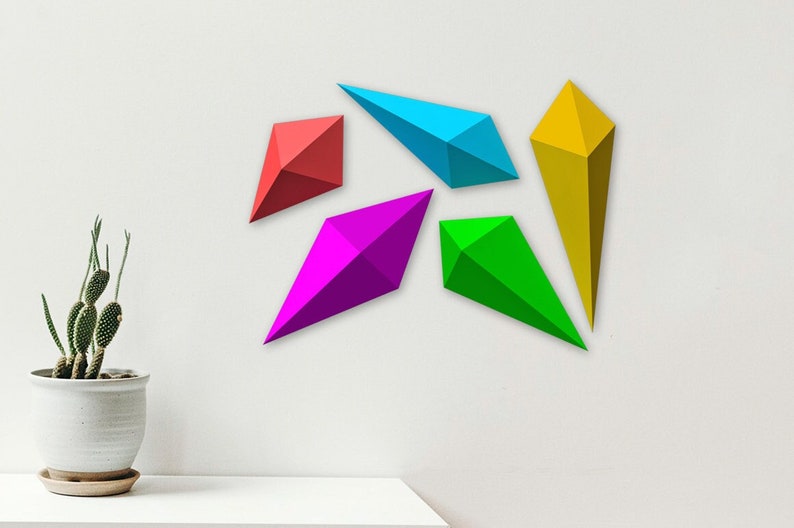 DIY Papercraft Crystals Wall Art 3d Wall Art Papercraft - Etsy