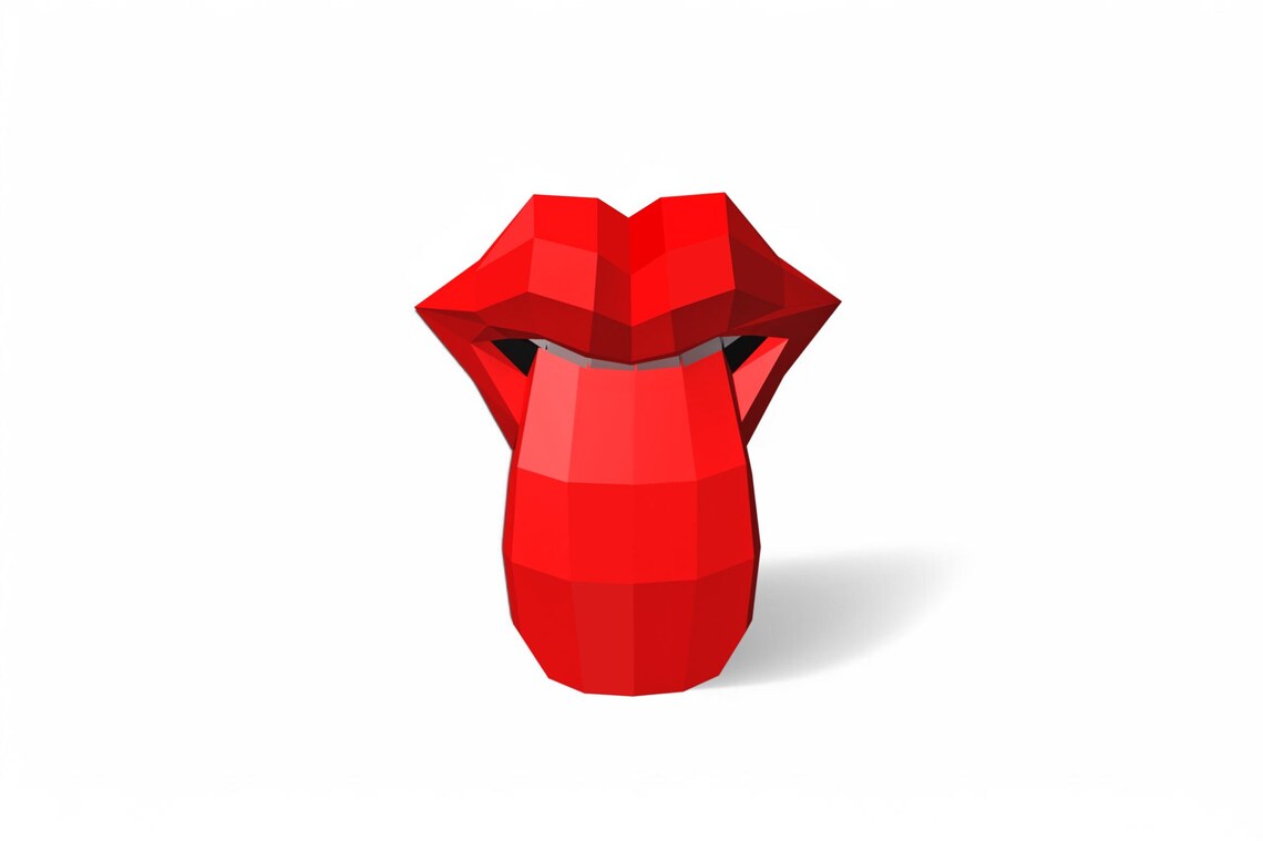 3D Papercraft Lips Wall Decor, Bachelorette Party Prop (digital Files ...