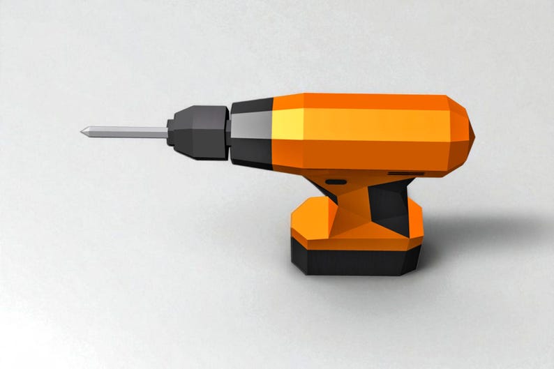 DIY Papercraft Hand Drill Machine, Battery Drill Machine Model ...