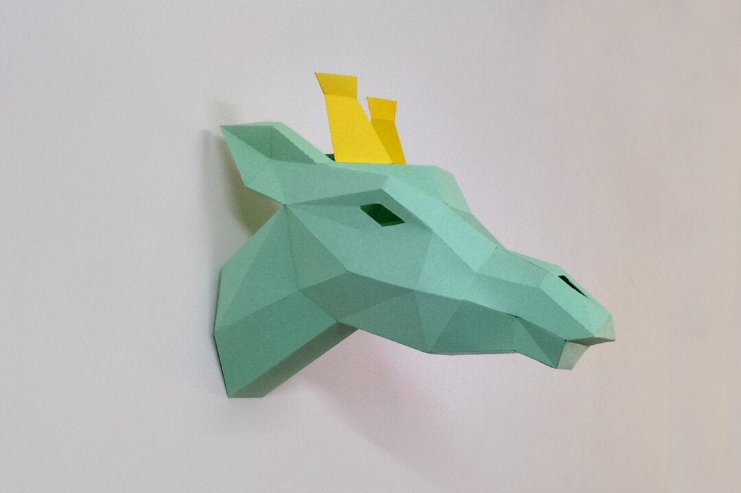 DIY Papercraft Giraffe Trophy,giraffe Papercut Template, Giraffe Gift ...