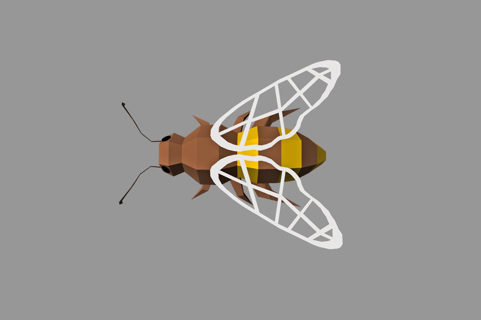 DIY Papercraft Honey Bee,lowpoly Wasp Model,wasp Decor,papercraft ...